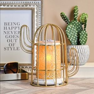 Pink Zebra | Accents | Pink Zebra Gold Metal Cactus Accent Shade Nwt ...